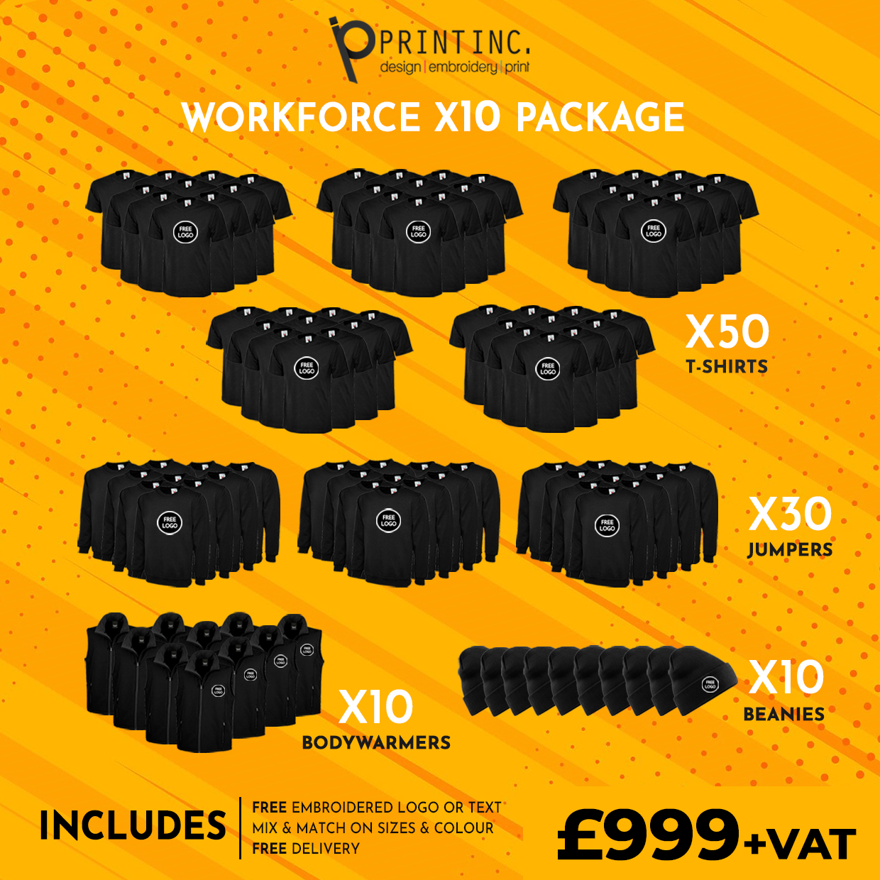 Workforce X10 – Print Inc Embroidery & Print