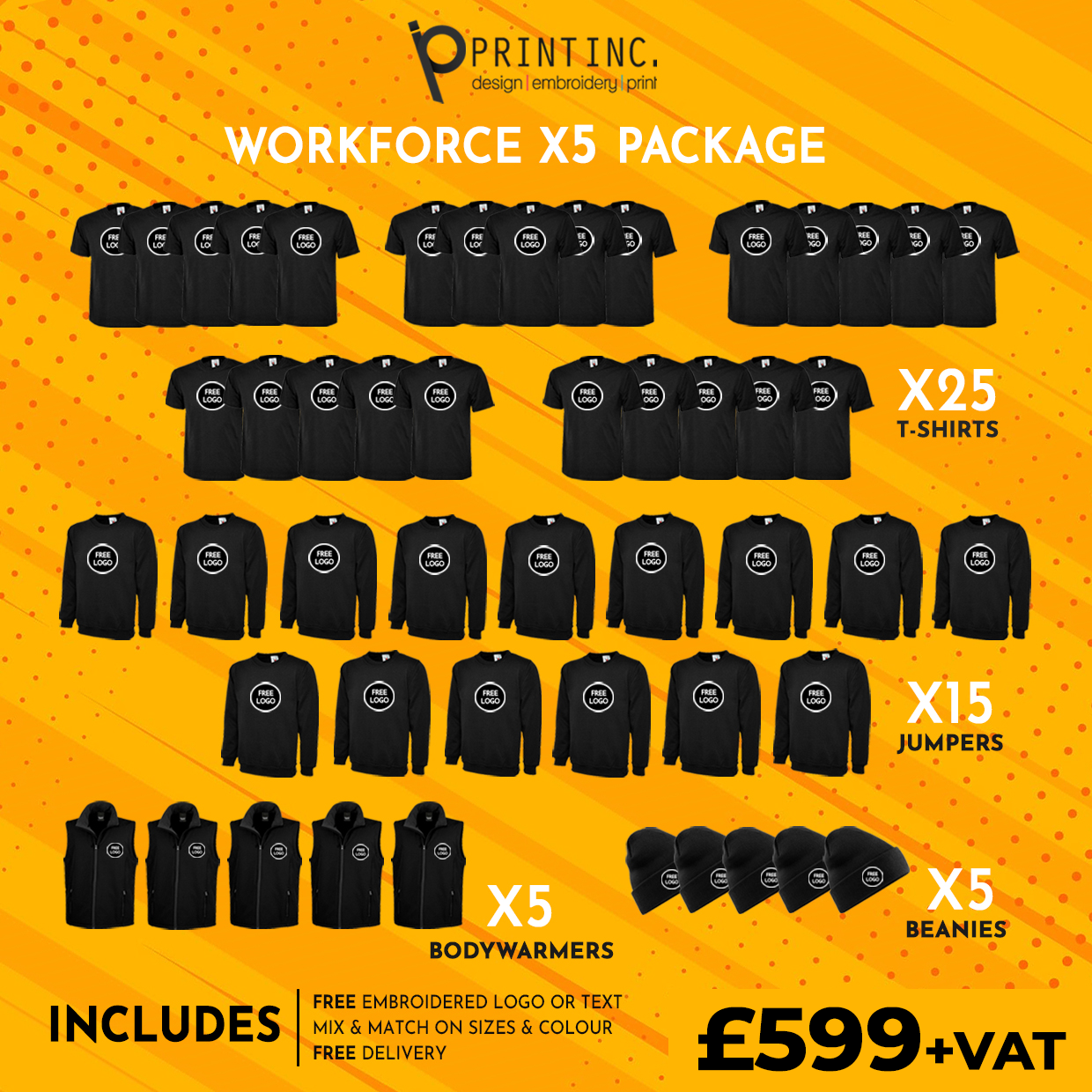 Workforce 5 – Print Inc Embroidery & Print